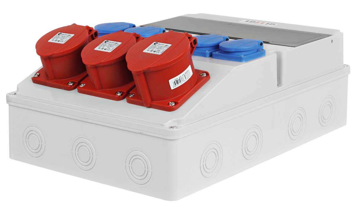 Baustromverteiler 1x32A 2x16A 5-polig CEE 4x230V IP65