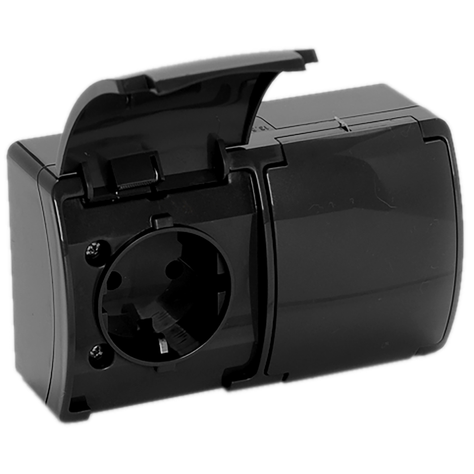 Schuko socket outlet surface-mounted 2-fold socket outlet IP44 16A 250V ...