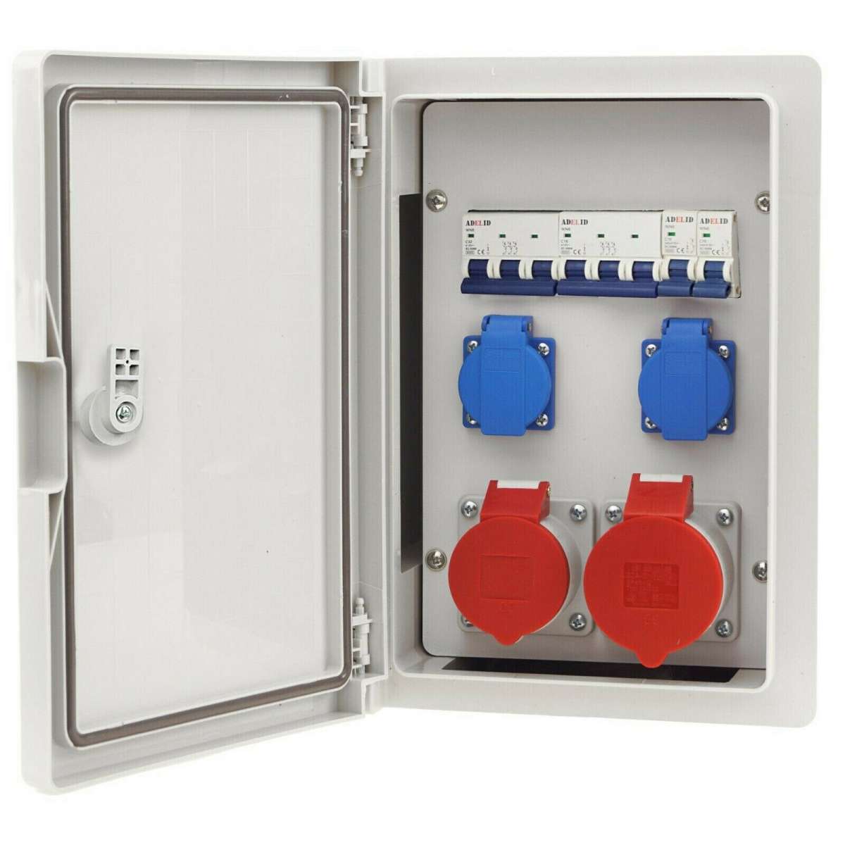 Baustromverteiler 1x32A 1x16A 5-polig CEE 2x230V LS-Schalter 8-Module IP65