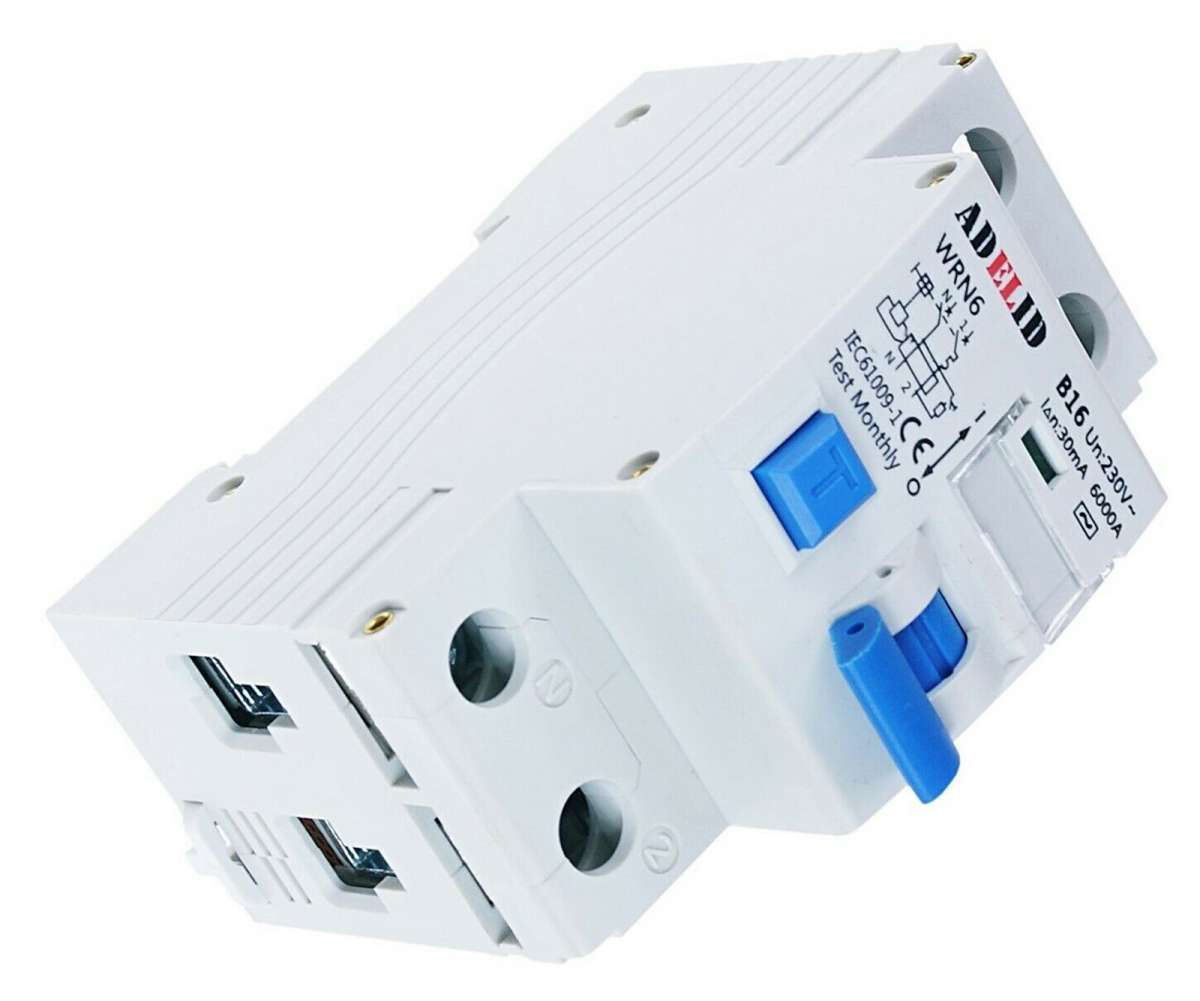 FI/LS-Schalter Kombi Schalter 2-polig 1P+N 30mA B16A