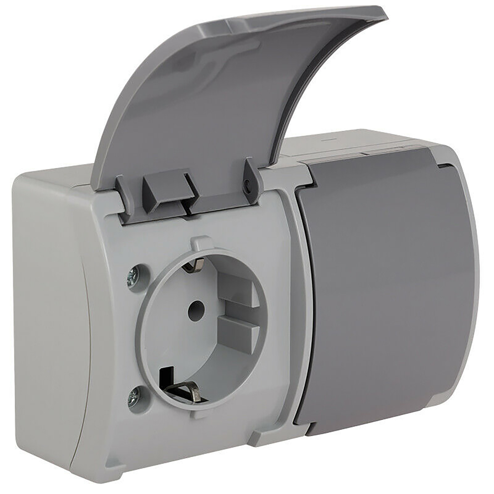 Schuko socket outlet surface-mounted 2-fold socket outlet IP44 16A 250V ...