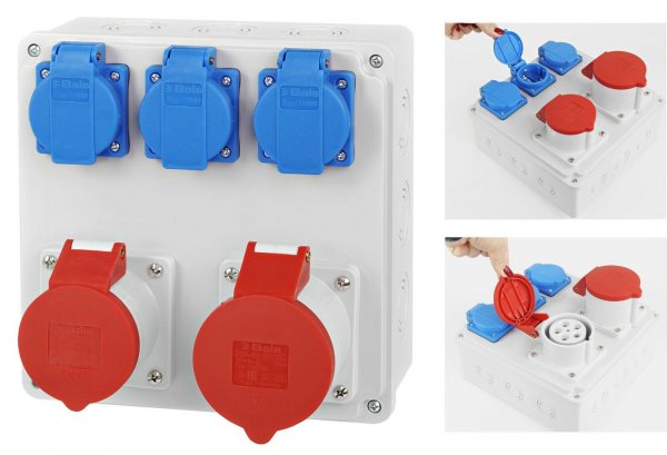 Baustromverteiler 1x16A 1x32A 5-polig 400V CEE 3x230V IP65