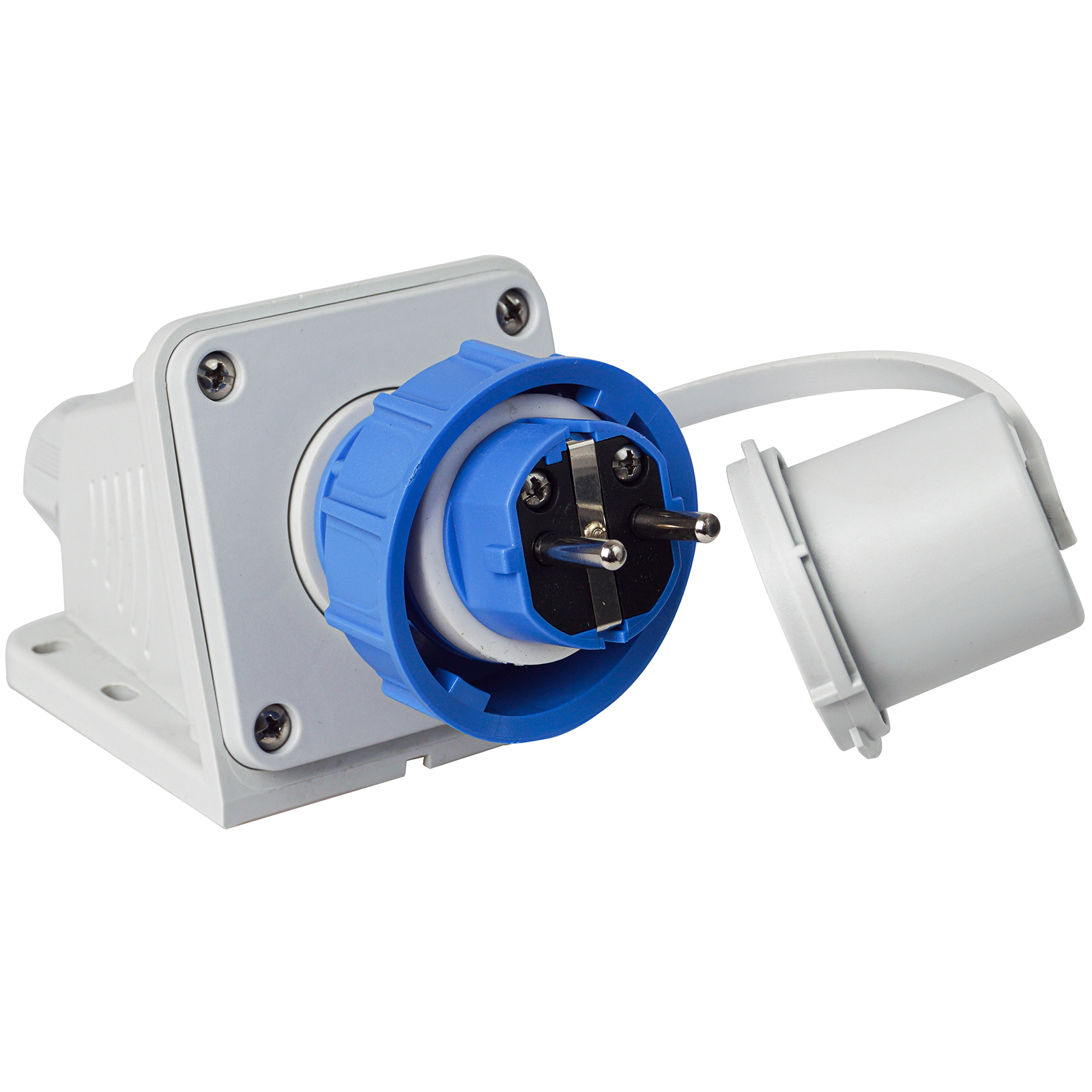 Schuko Wandstecker Schutzkontakt Aufputz schräg 16A 230V IP68