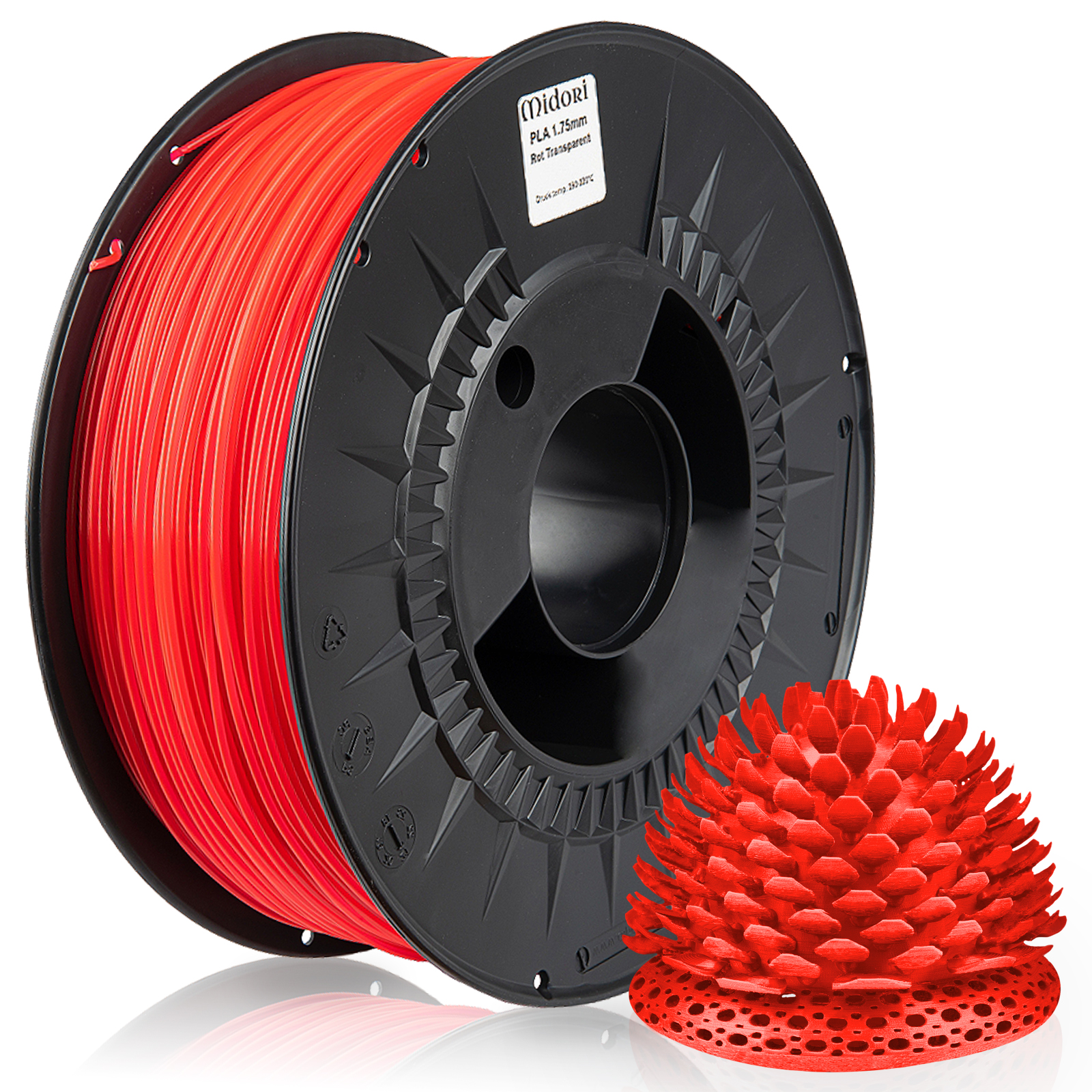 3D PLA filament rouge transparent | Kayoo France