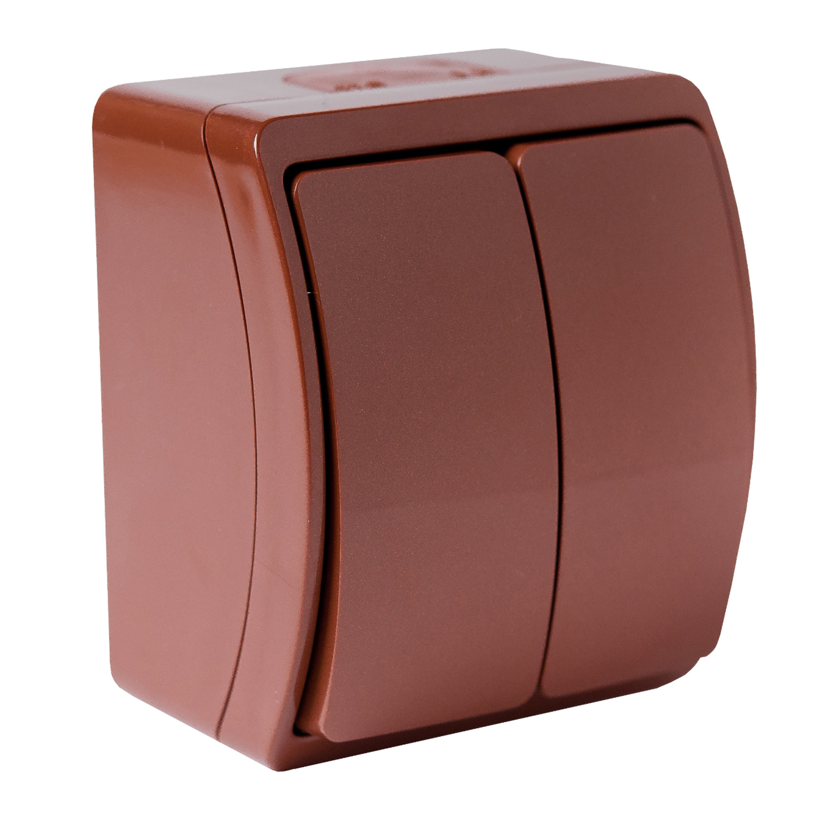 Switch 2-fold double switch surface-mountedIP44 10A 250V Brown | Kayoo ...