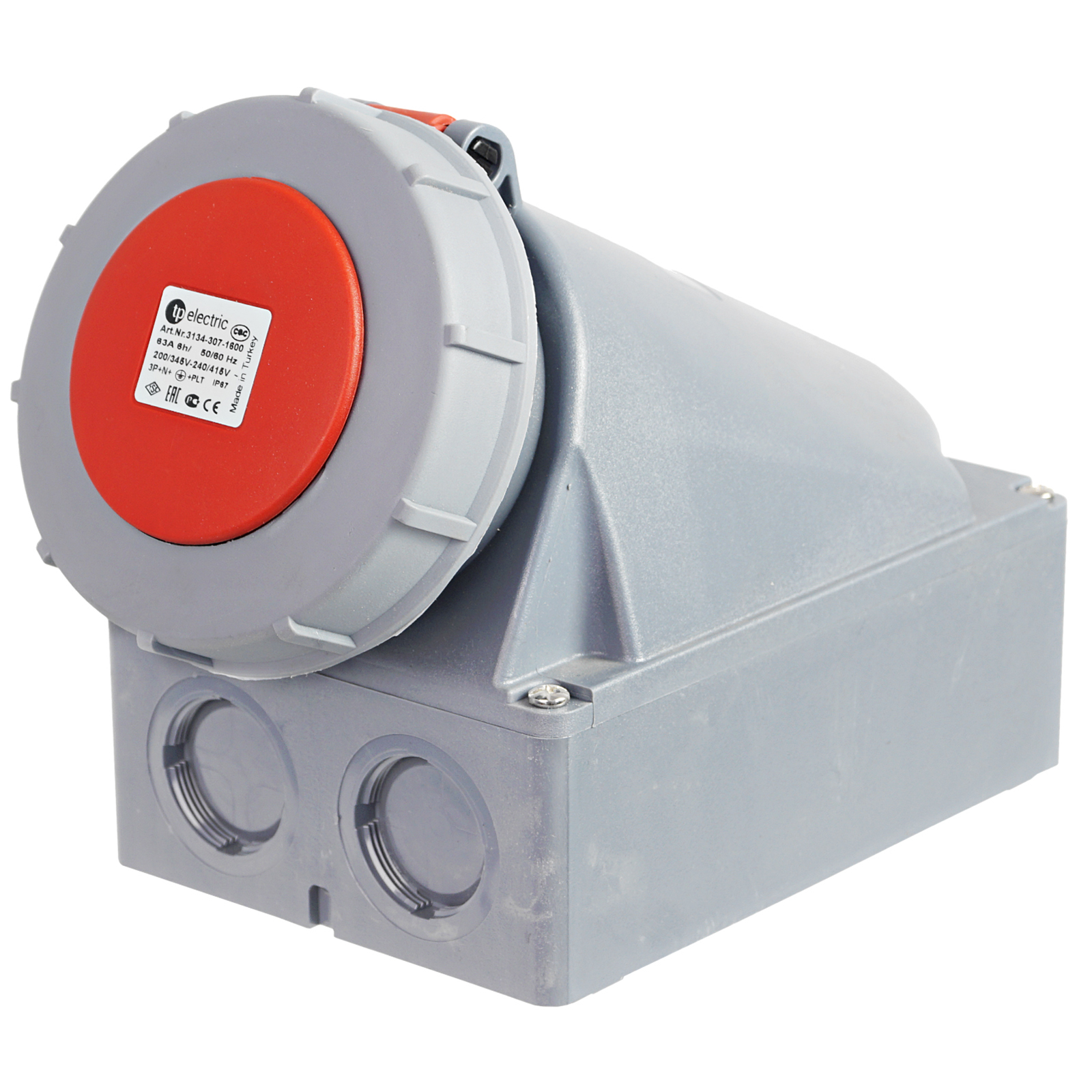 Prise murale CEE en saillie IP67 63A 5 pôles 3P-N-E-P 415V | Kayoo France