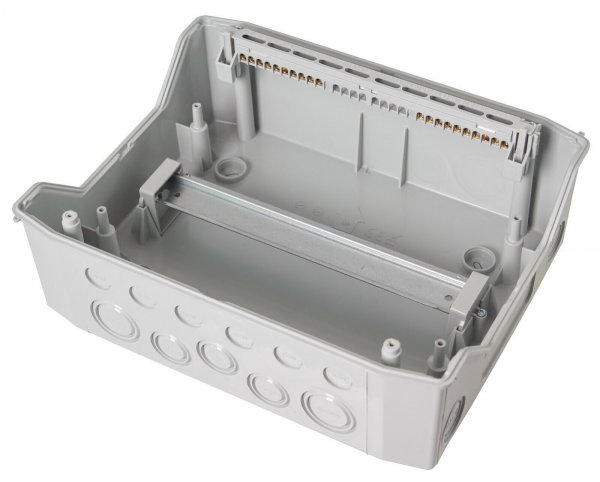 Fuse box small distribution board 12 modules 1-row IP65 surface-mounted ...