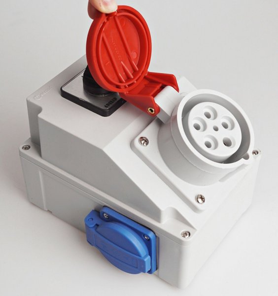 Construction power distributor 1x 16A 5-pole CEE 2x 230V On-Off cam ...