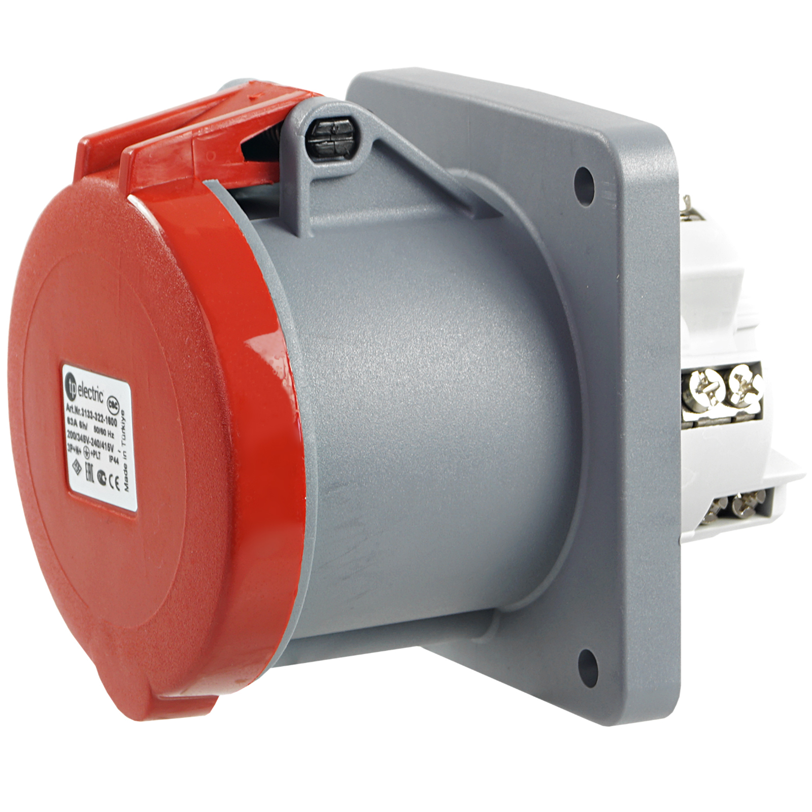 Prise encastrée CEE IP44 63A 5 pôles 3P-N-E-P 415V | Kayoo France