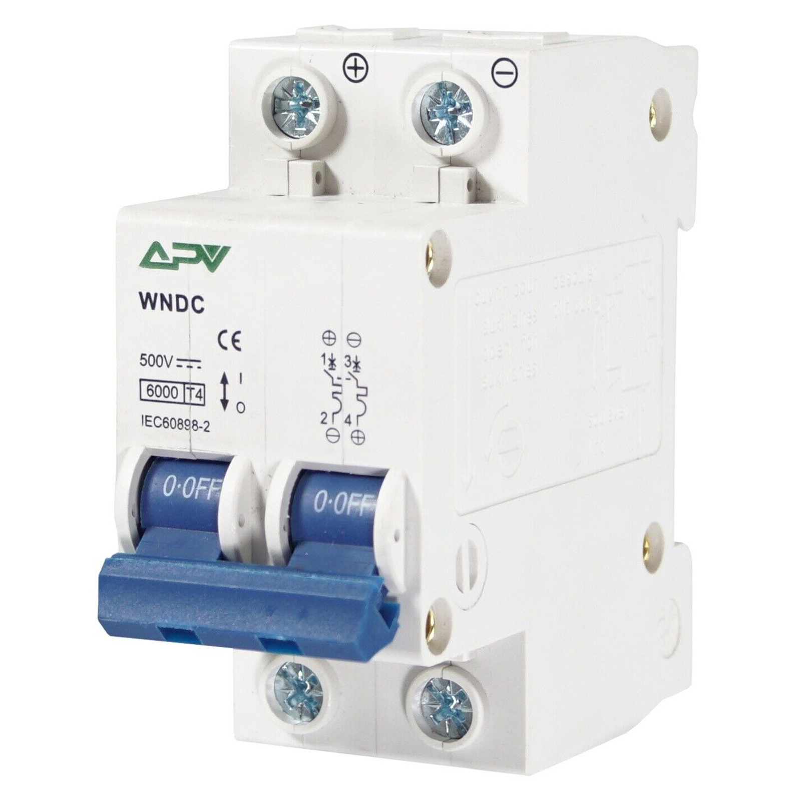 Disjoncteur de ligne DC PV 2 pôles 500V DC C 20A | Kayoo France
