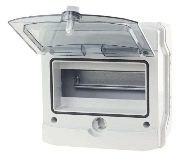 Fuse box small distribution box 8 modules 1-row IP65 surface-mounted ...
